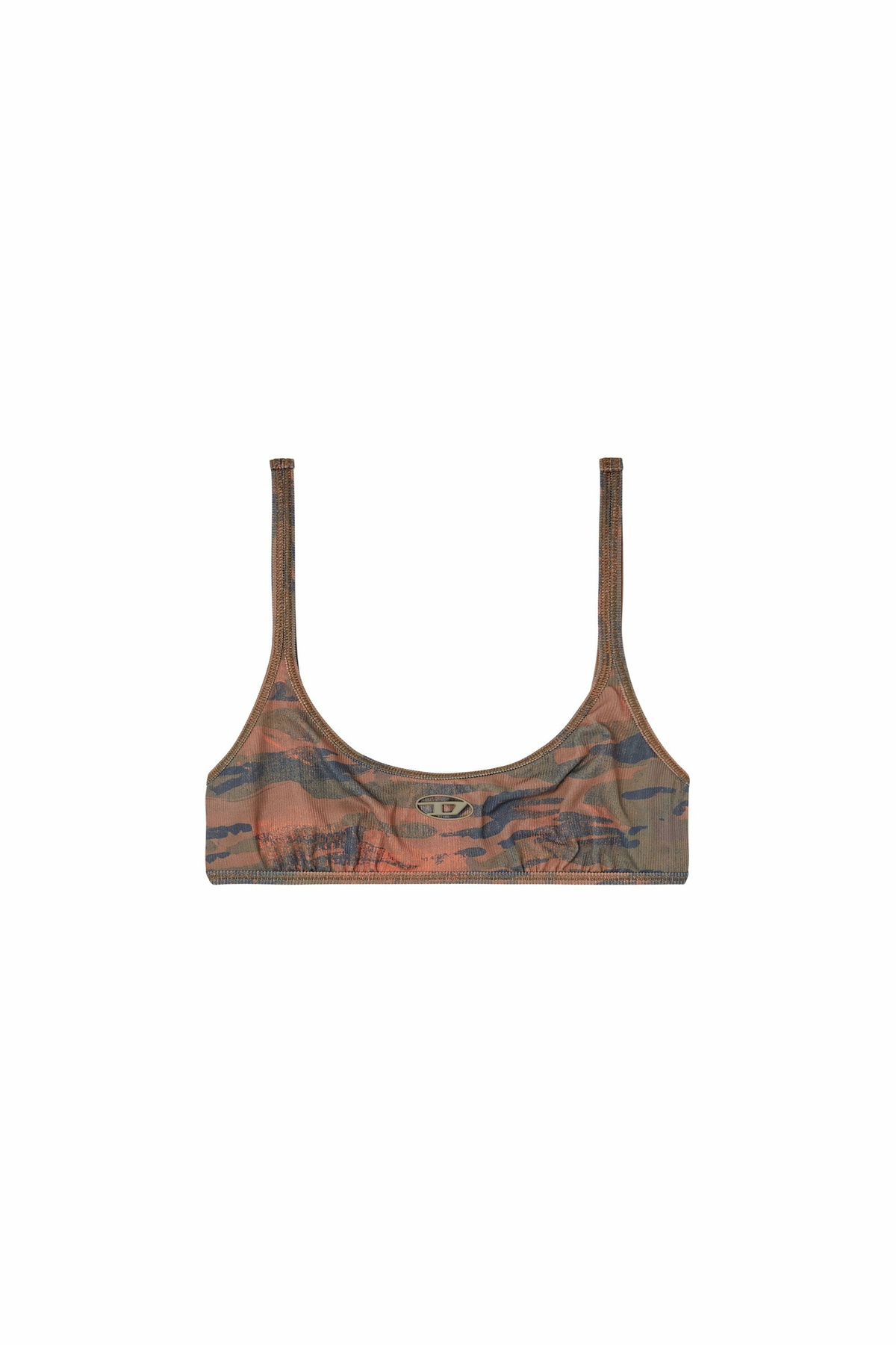 Diesel Camo bikini top with cut-out logo - Bras Womens in Brown Diesel