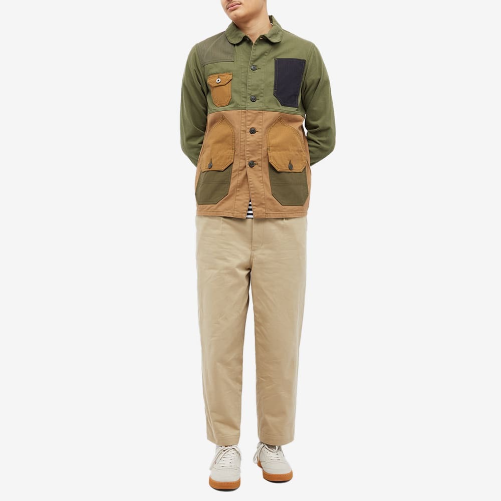 FDMTL Men's Patchwork Coverall Jacket in Khaki Rinse FDMTL