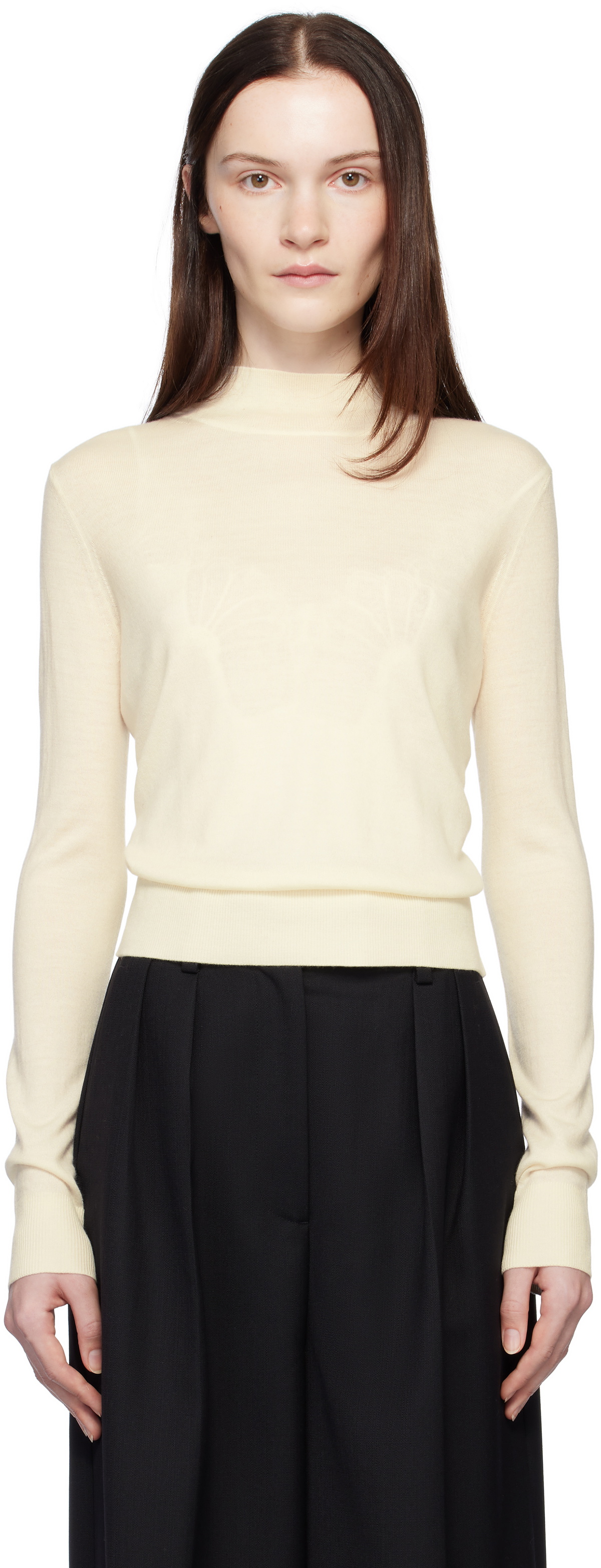 ANINE BING Off-White Monique Long Sleeve Sweater ANINE BING