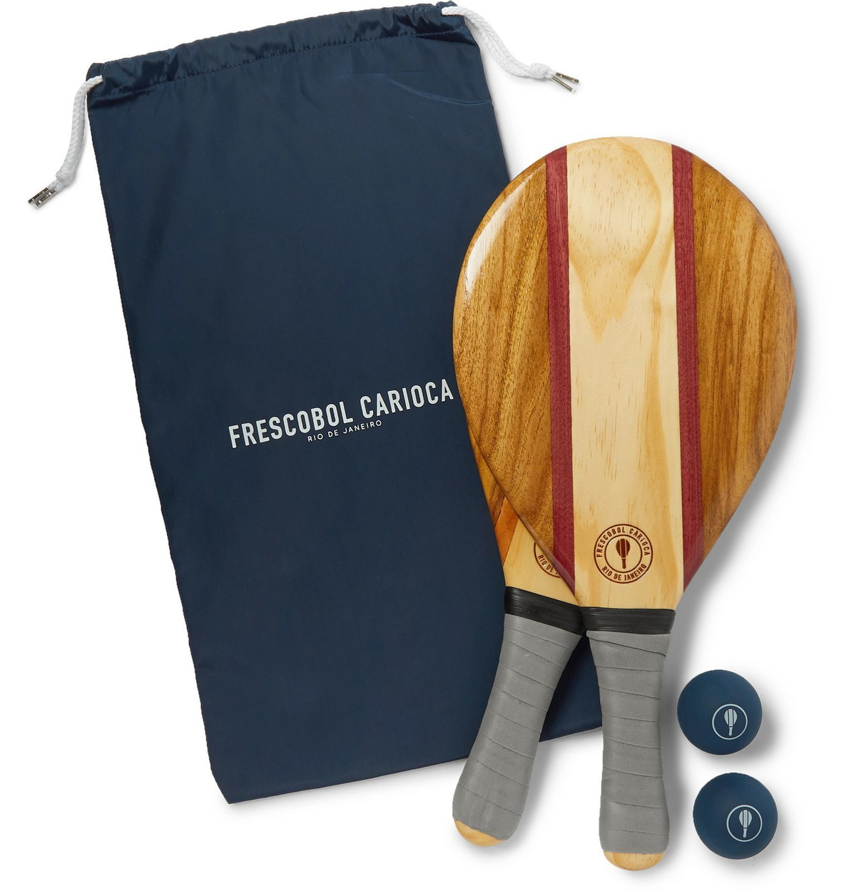Frescobol Carioca - Trancoso Wooden Beach Bat and Ball Set - Gray ...