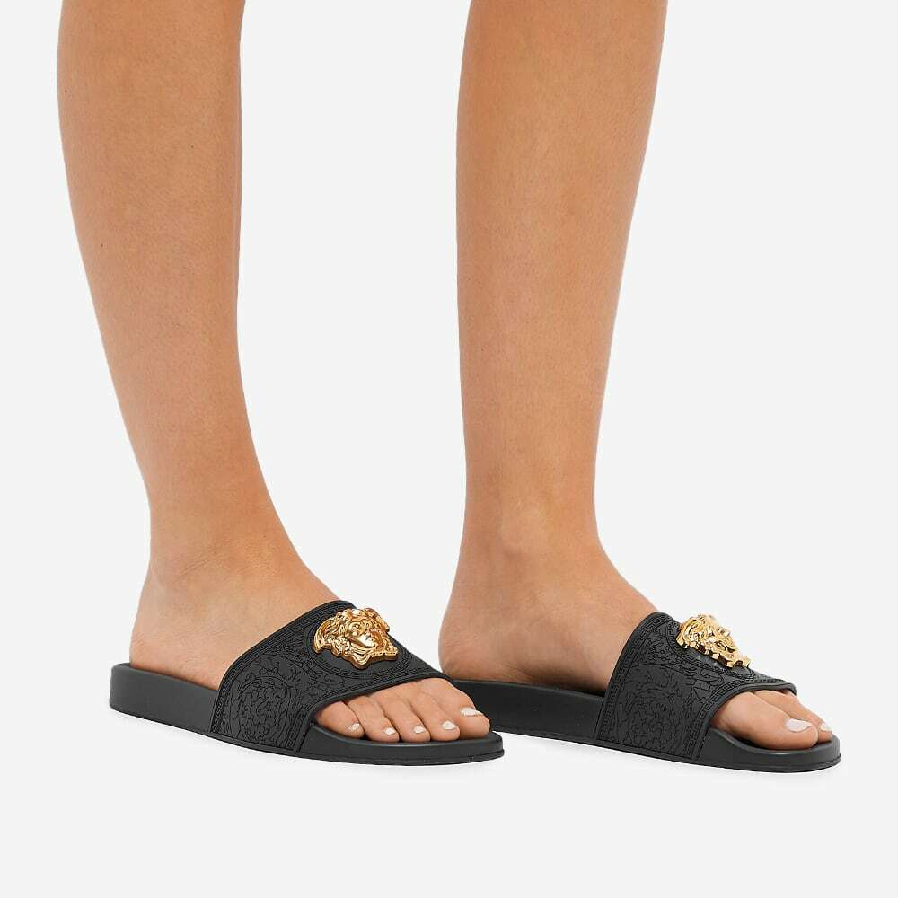 Versace Women's Medusa Head Slider in Black Versace