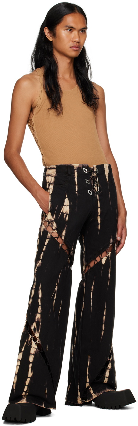 Dion Lee Black Spiral Laced Jeans Dion Lee