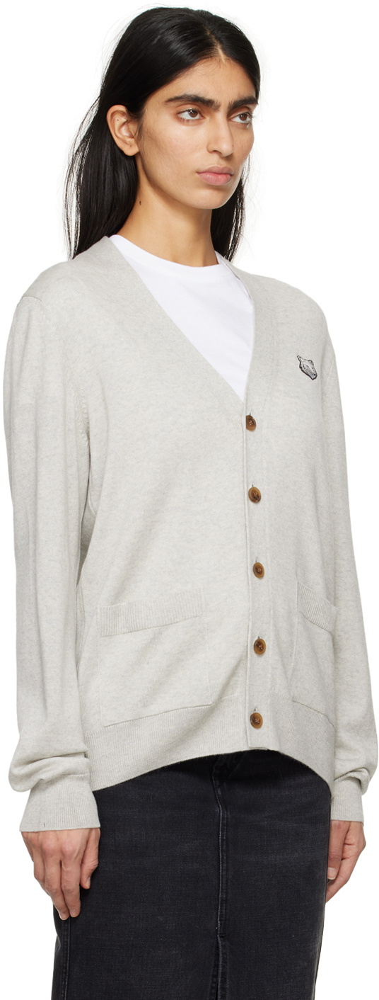 Maison Kitsuné Gray Bold Fox Cardigan Maison Kitsune