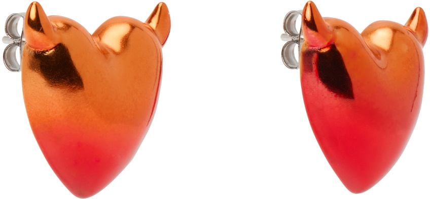 Justine Clenquet Orange & Red Devil Earrings Justine Clenquet