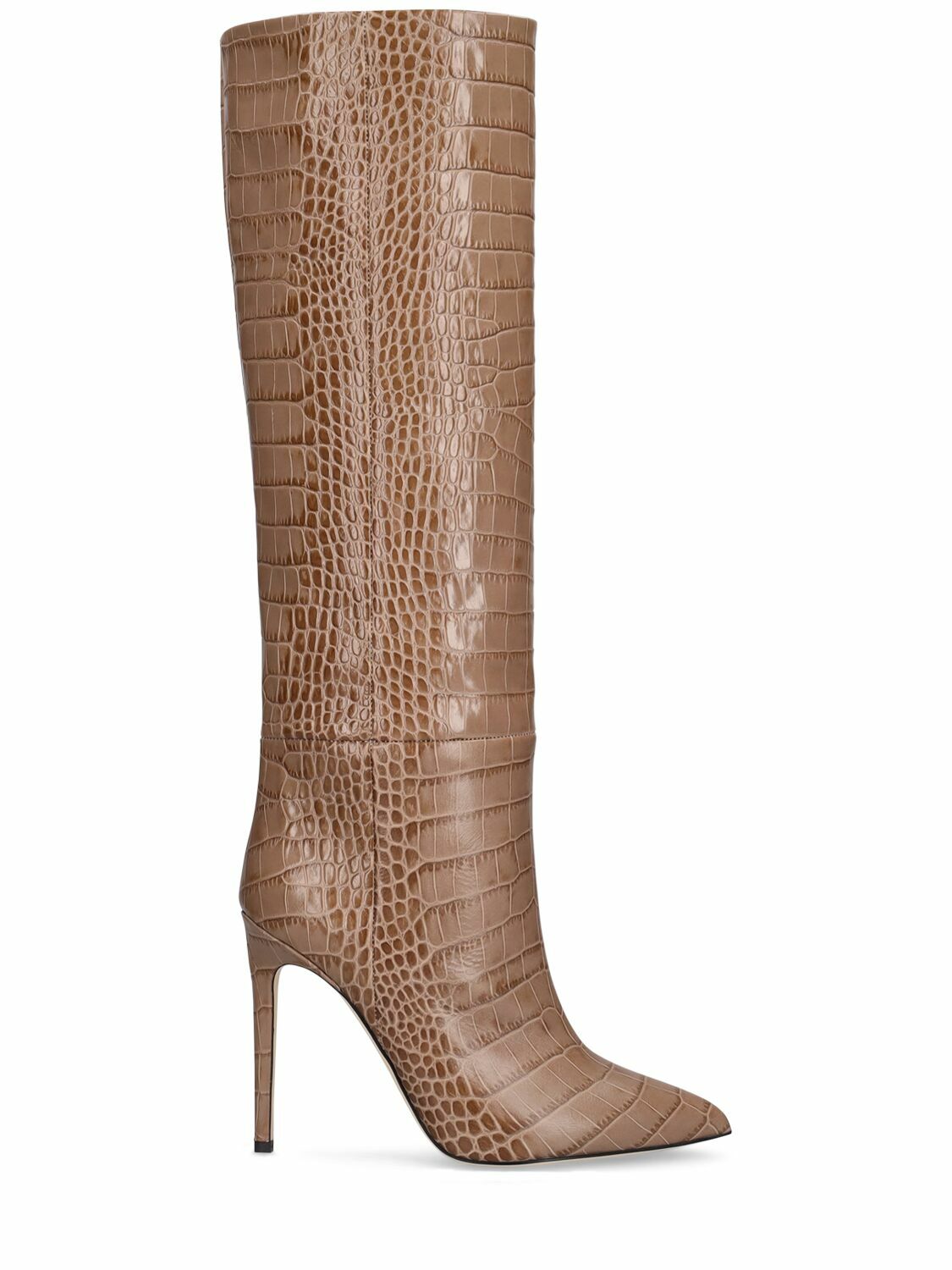 PARIS TEXAS - 105mm Croc Embossed Leather Tall Boots Paris Texas