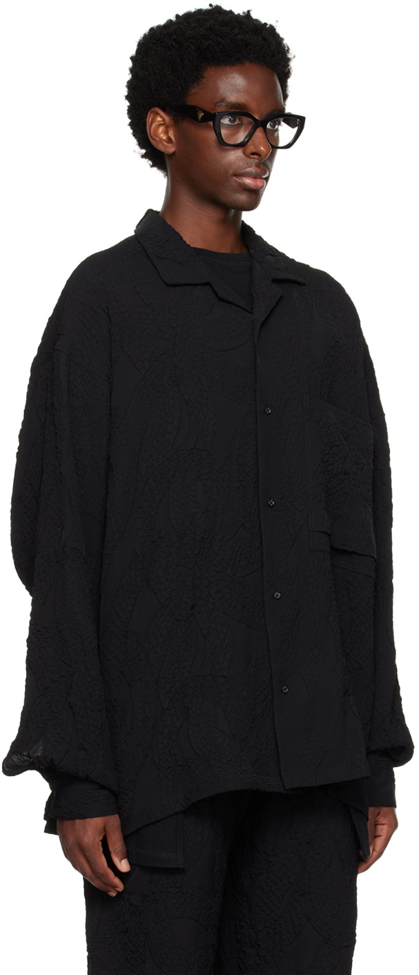 KOZABURO Black Embossed Shirt Kozaburo