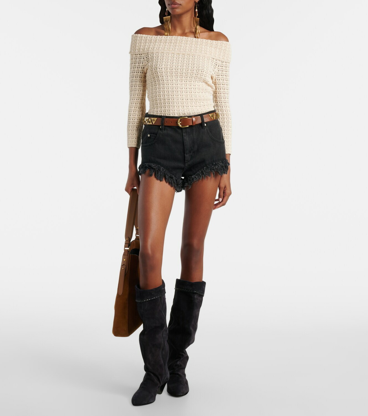 Isabel Marant Dermottega crochet off-shoulder top Isabel Marant