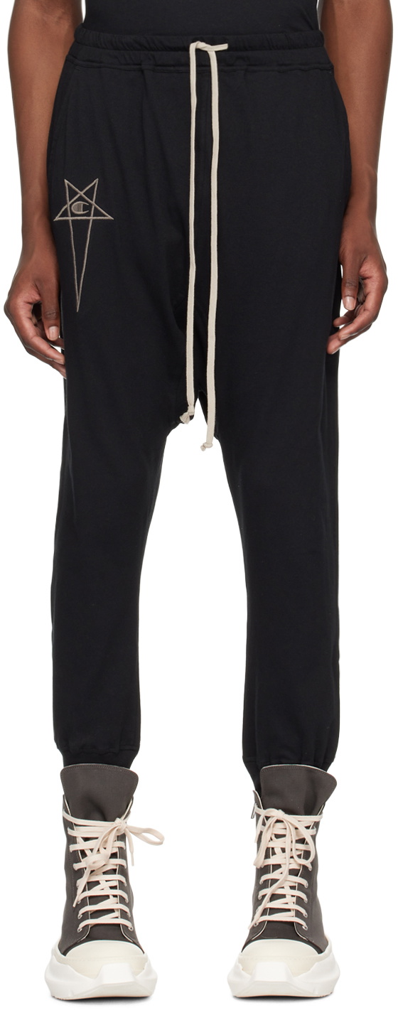 Rick Owens Black Champion Edition Sweatpants Rick Owens