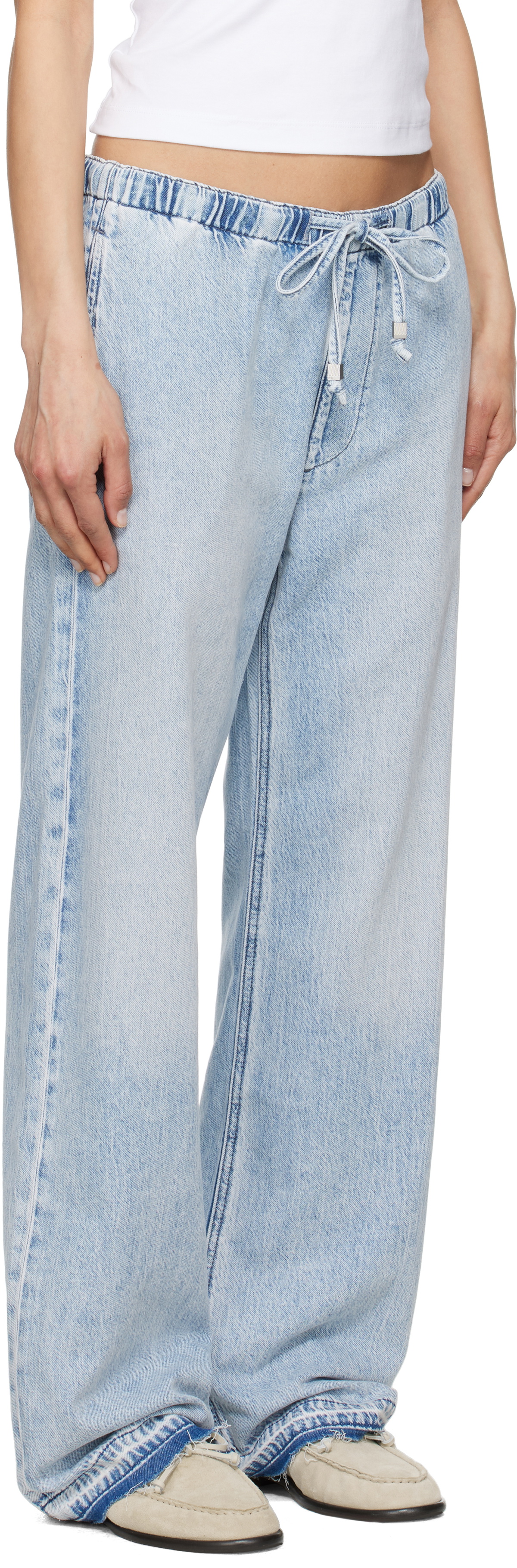rag & bone Blue Ultra Featherweight Logan Wide-Leg Jeans Rag and Bone