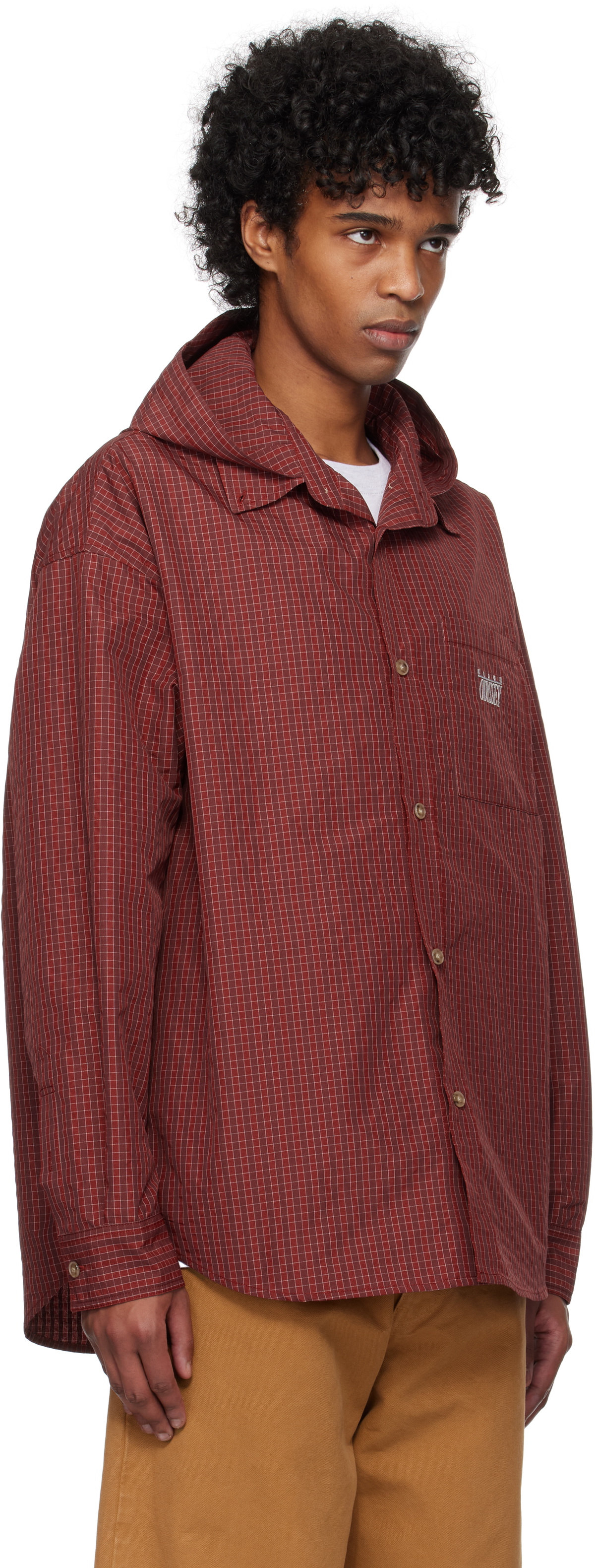 Kijun Red Check Hoodie Shirt Kijun