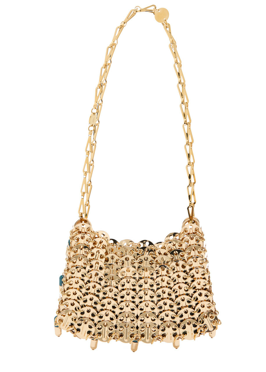 Rabanne 1969 Nano Pill Embellished Disc Shoulder bag - Gold - One Size ...