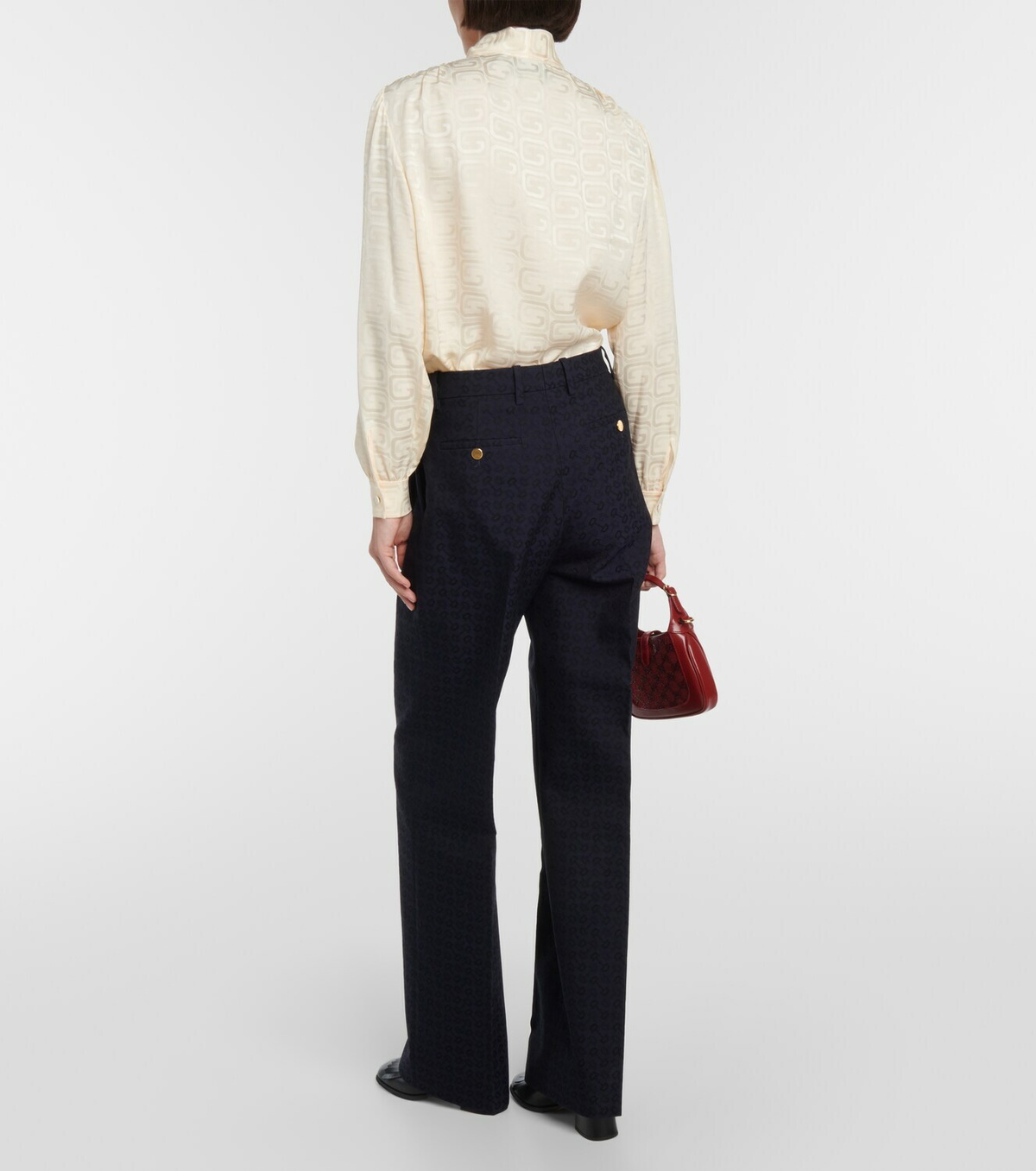 Gucci Horsebit cotton and wool wide-leg pants Gucci