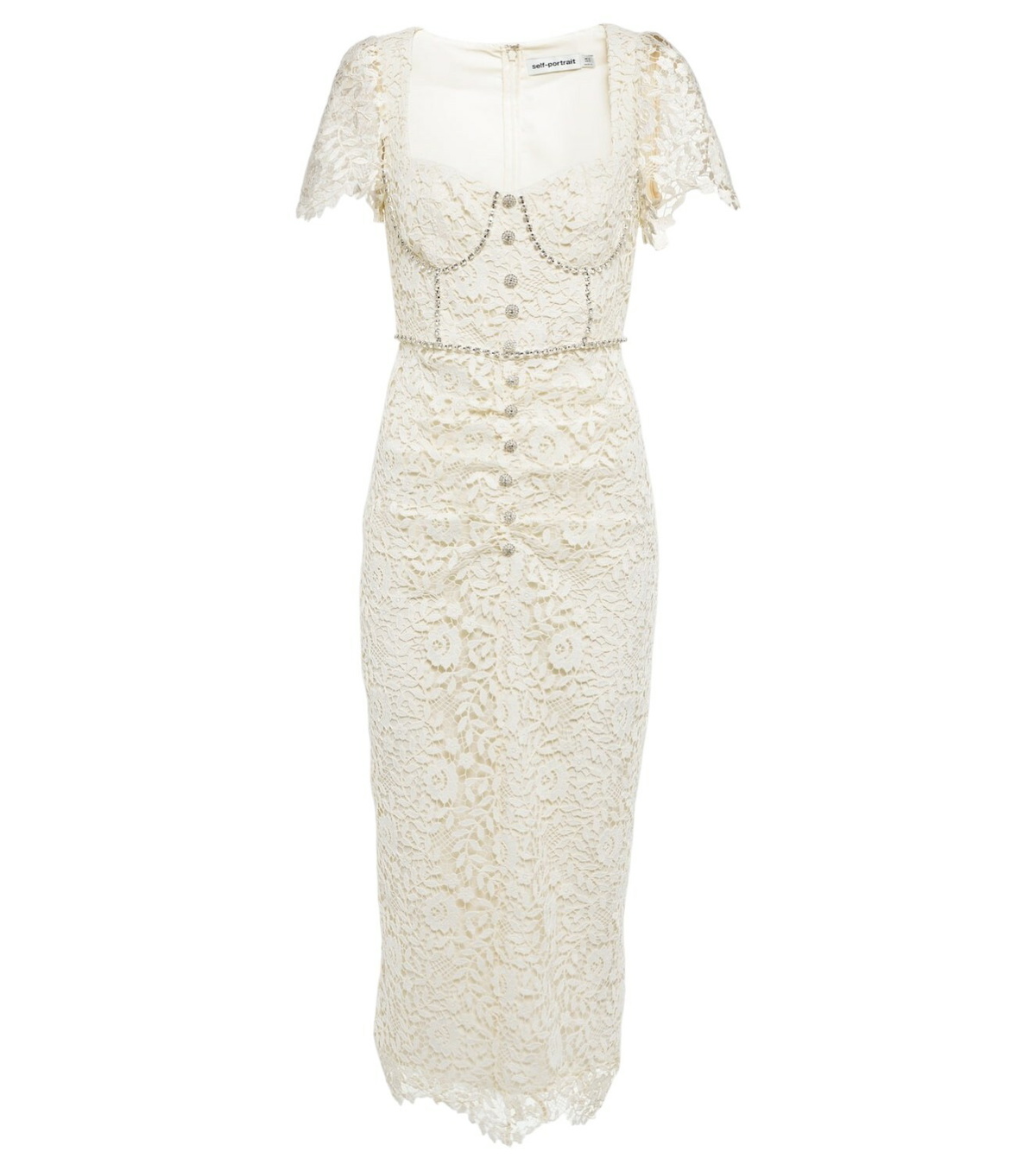 Self-Portrait Embellished floral lace midi dress Self-Portrait