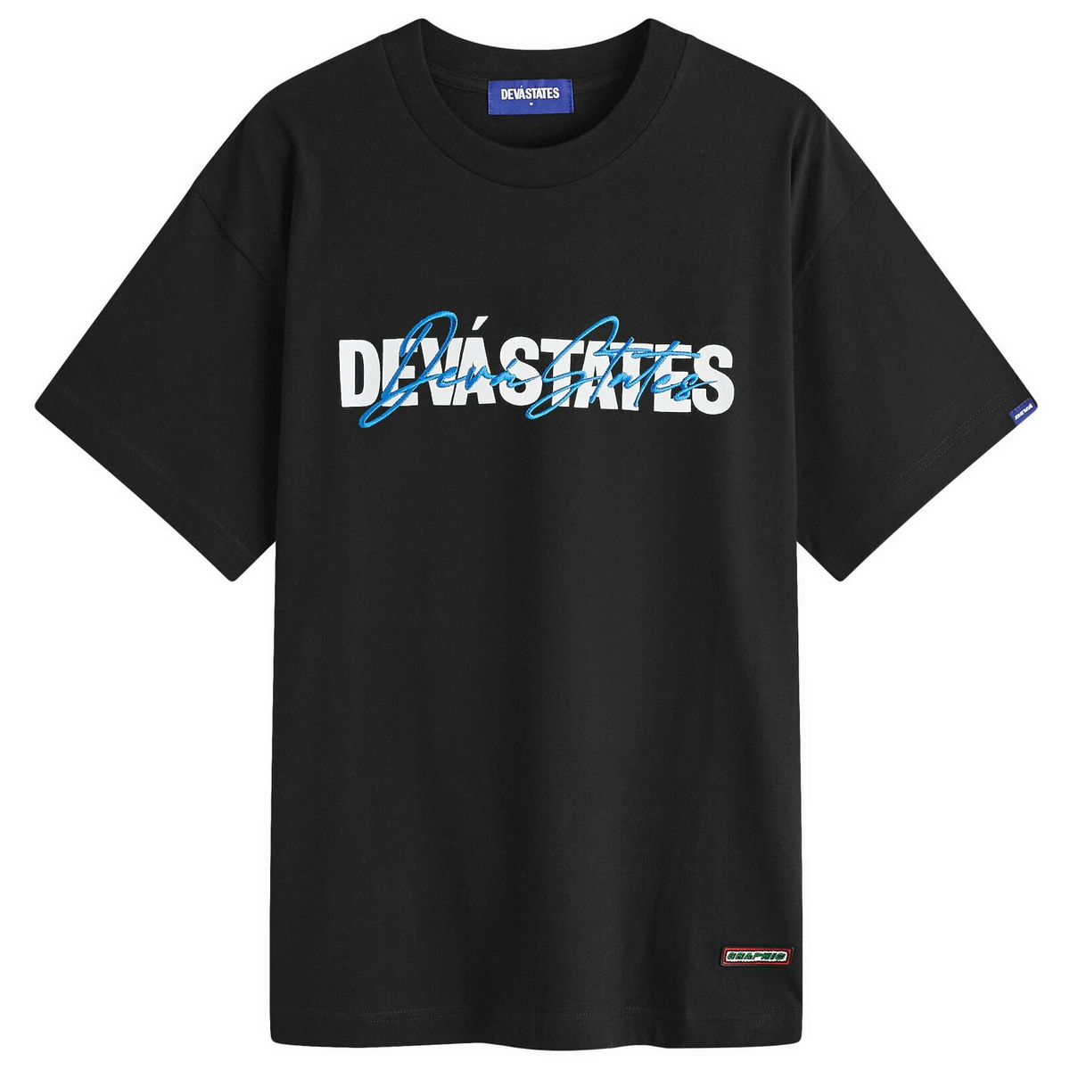 Deva States Men's Overlay Logo T-Shirt in Black DEVÁ STATES
