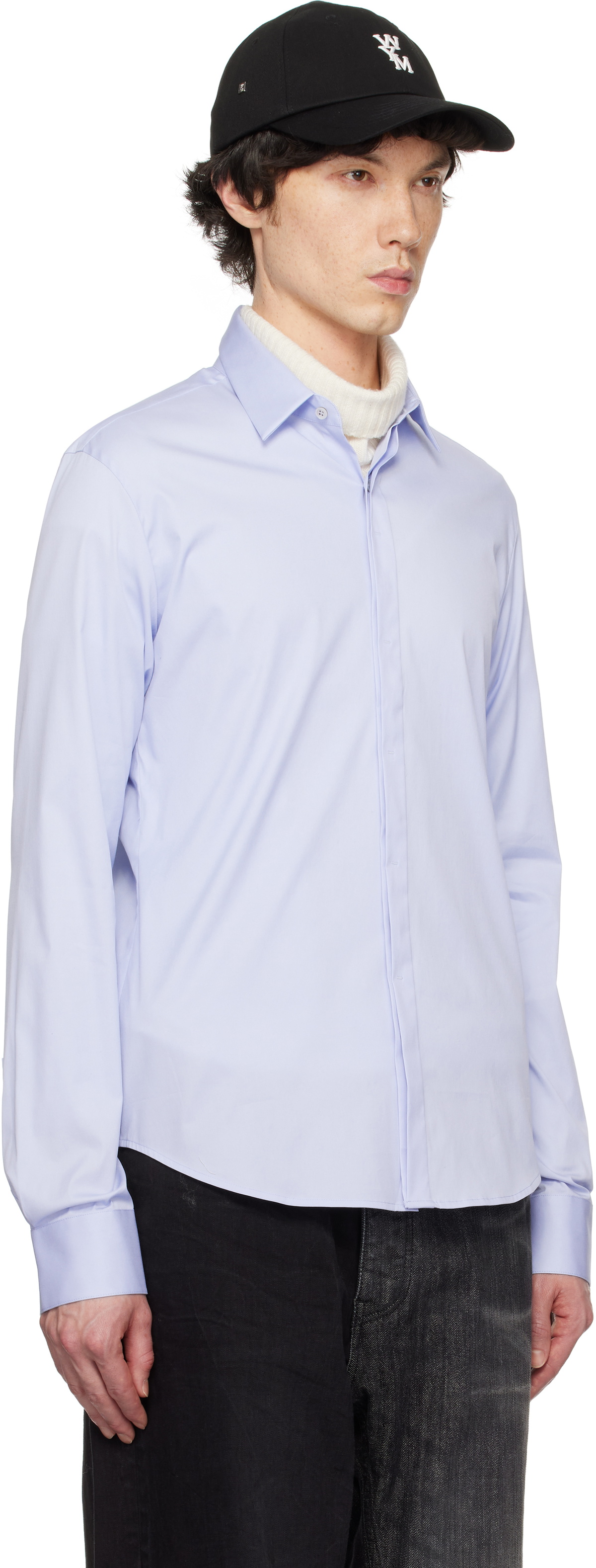 WOOYOUNGMI Blue Concealed Button Shirt Wooyoungmi