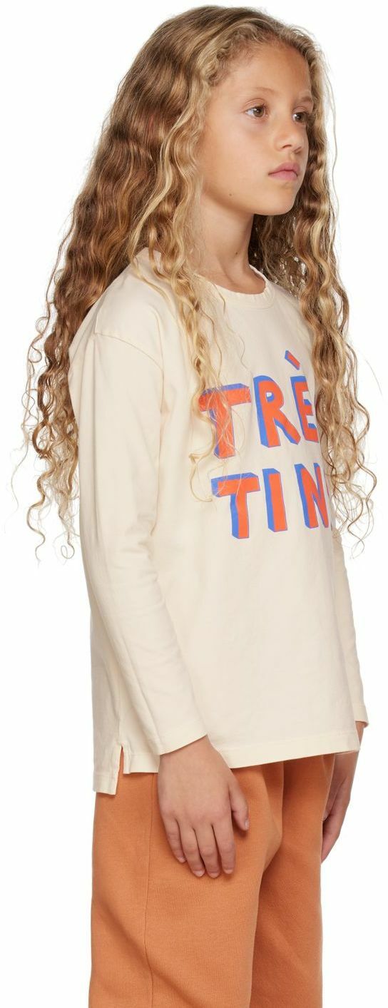 TINYCOTTONS Kids Beige 'Très Tiny' Long Sleeve T-Shirt TINYCOTTONS