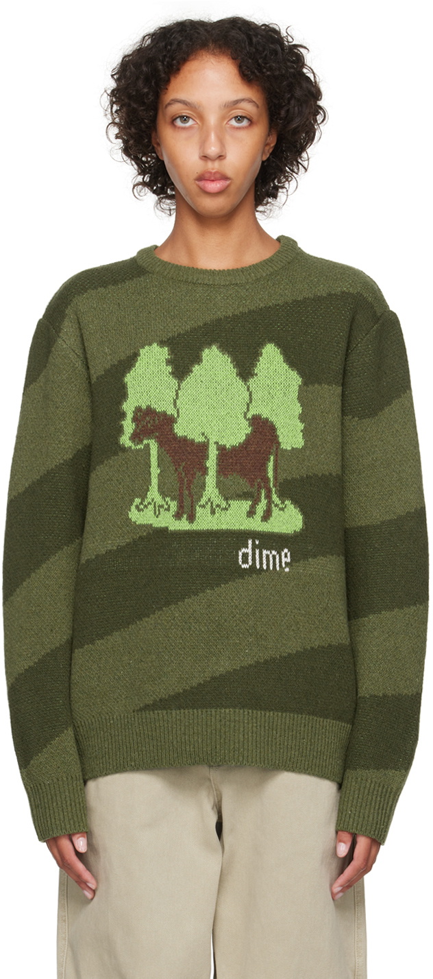 Dime Green Jacquard Sweater Dime