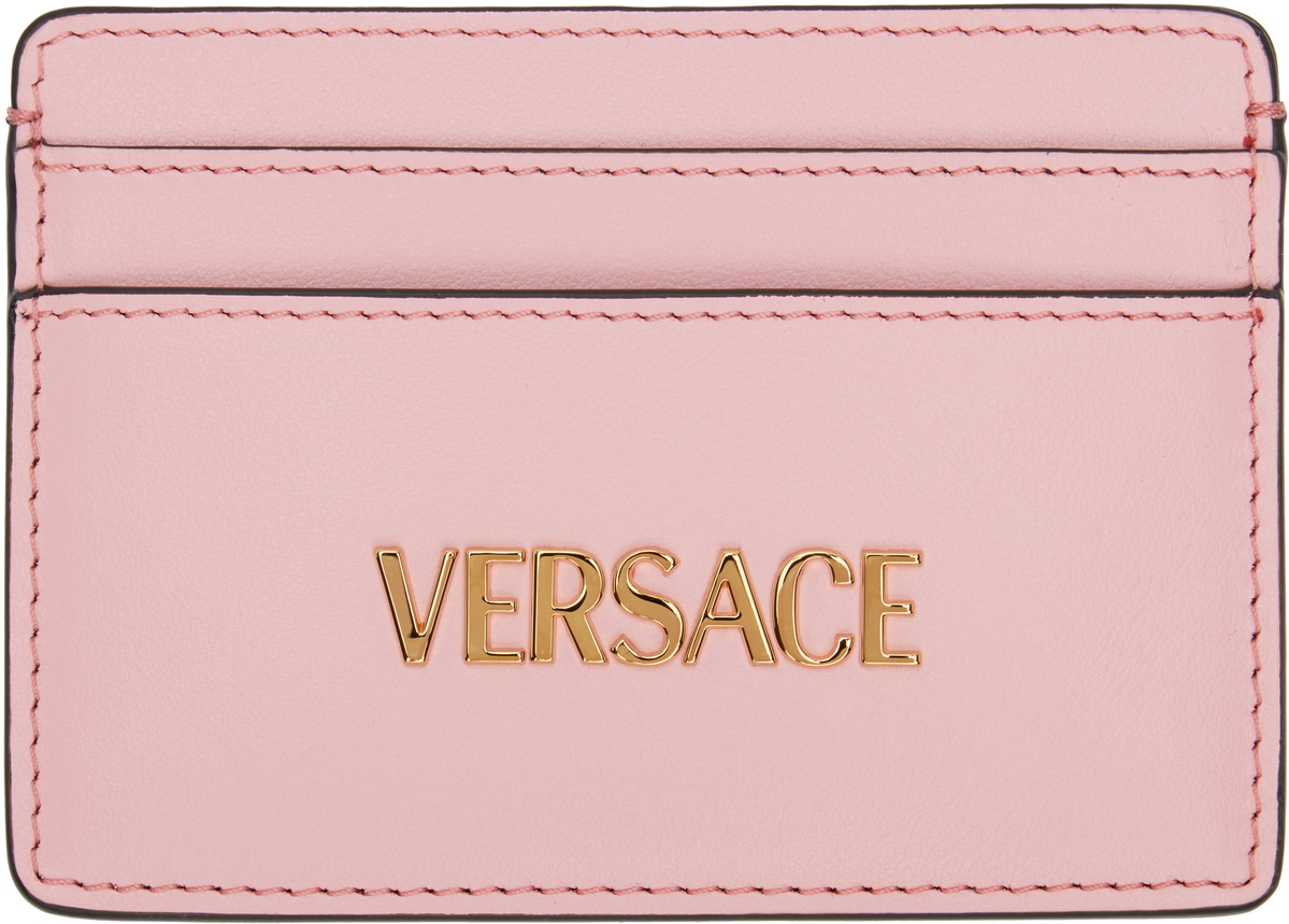 Versace Pink 'Versace' Tag Card Holder Versace