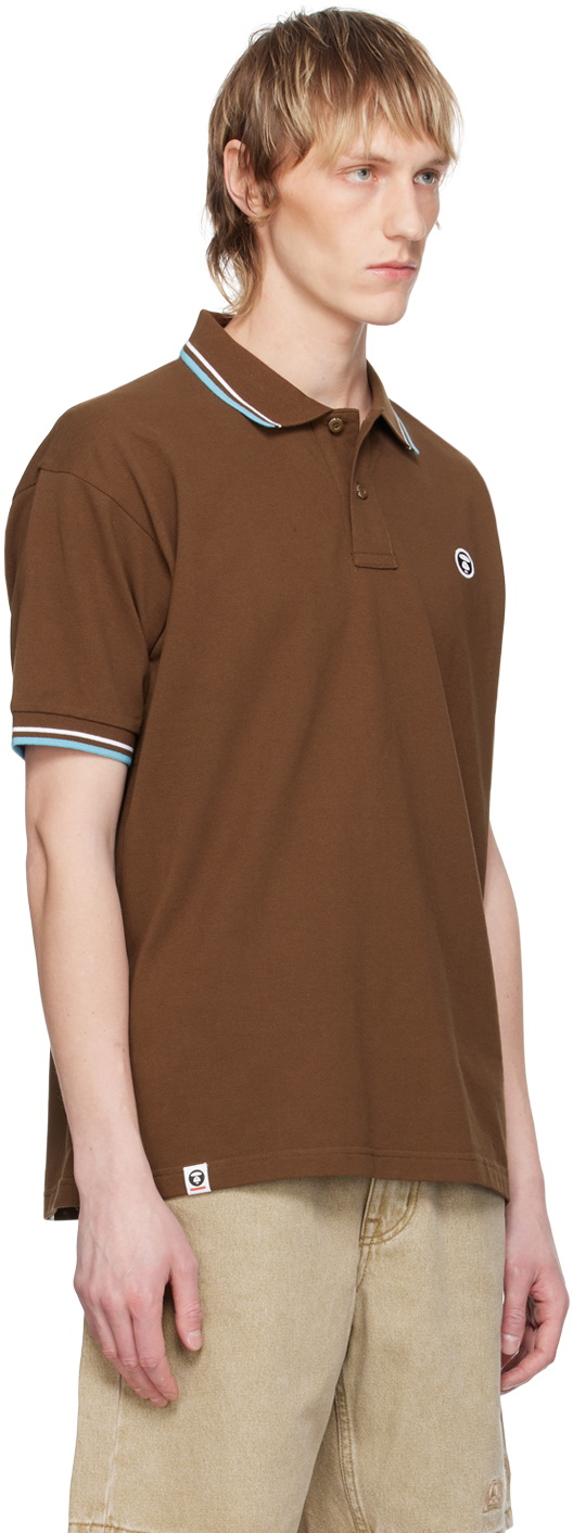AAPE by A Bathing Ape Brown Patch Polo AAPE by A Bathing Ape