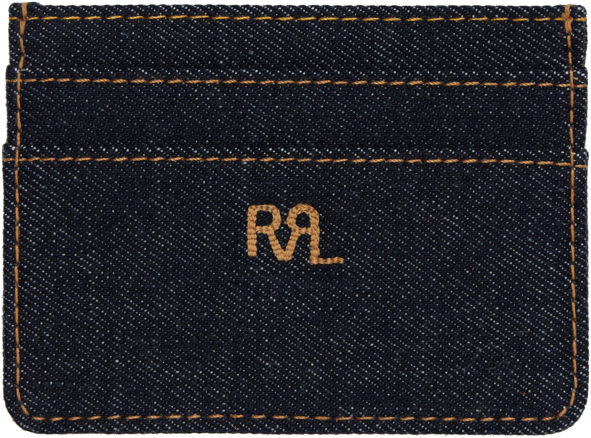 RRL Indigo Logo Denim Card Holder RRL