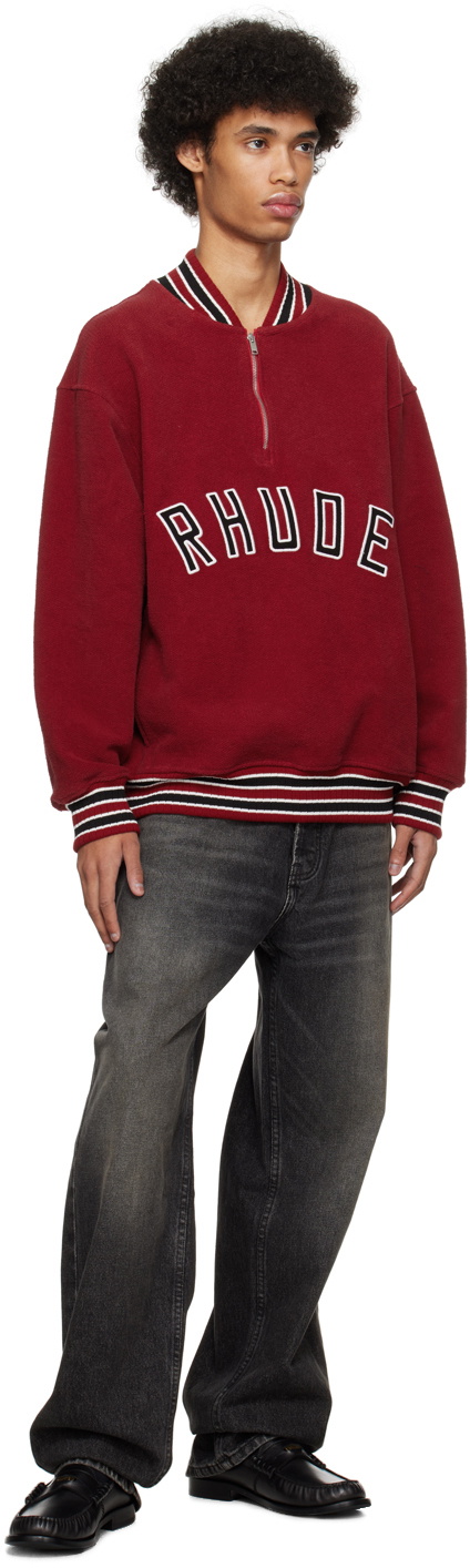 Rhude Red Varsity Sweater Rhude
