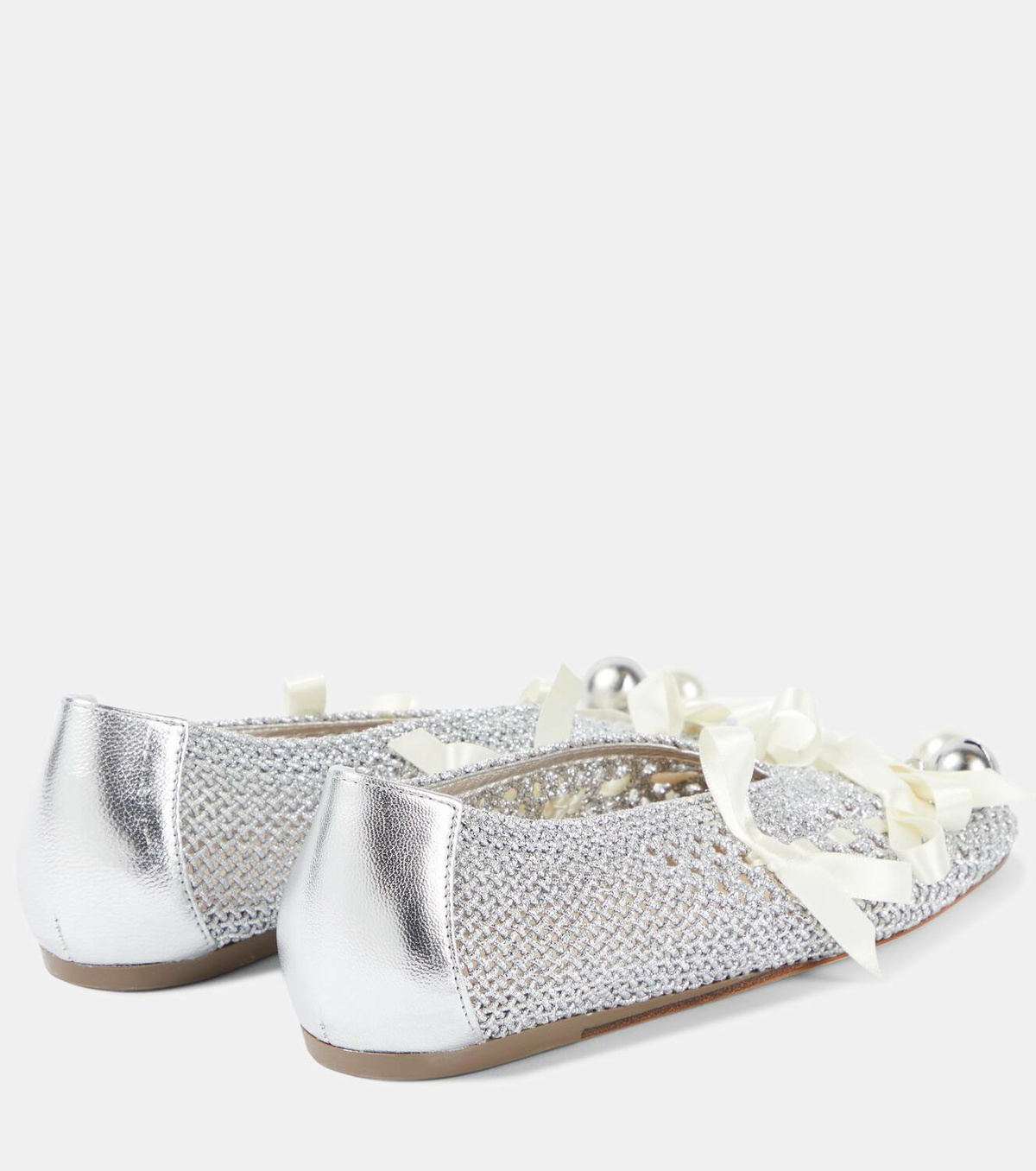 Simone Rocha Bow-detail crochet ballet flats Simone Rocha