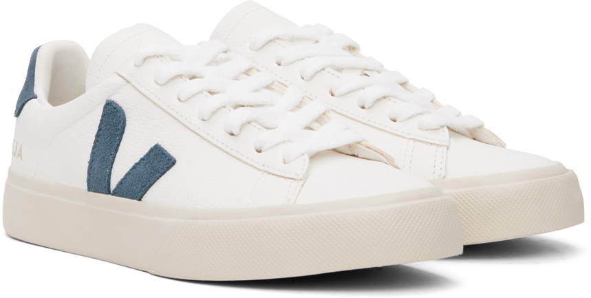 VEJA White & Navy Campo Leather Sneakers VEJA