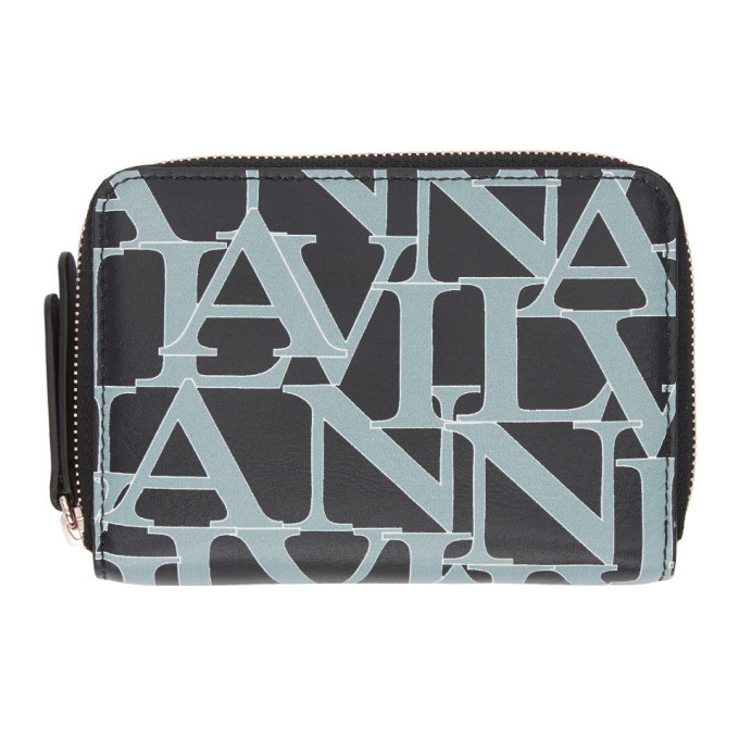 Lanvin Blue Compact Logo Wallet Lanvin