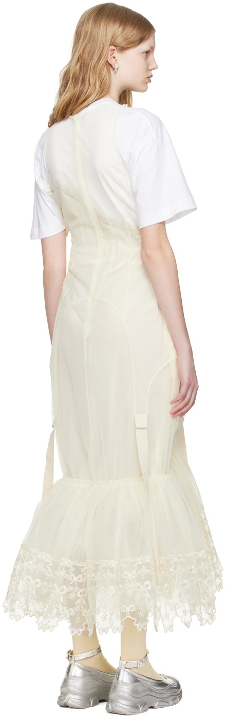 Simone Rocha SSENSE Exclusive Off-White Fitted Zip-Up Maxi Dress Simone ...