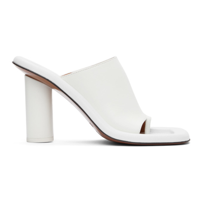 Ambush White Leather Cushion Mules Ambush