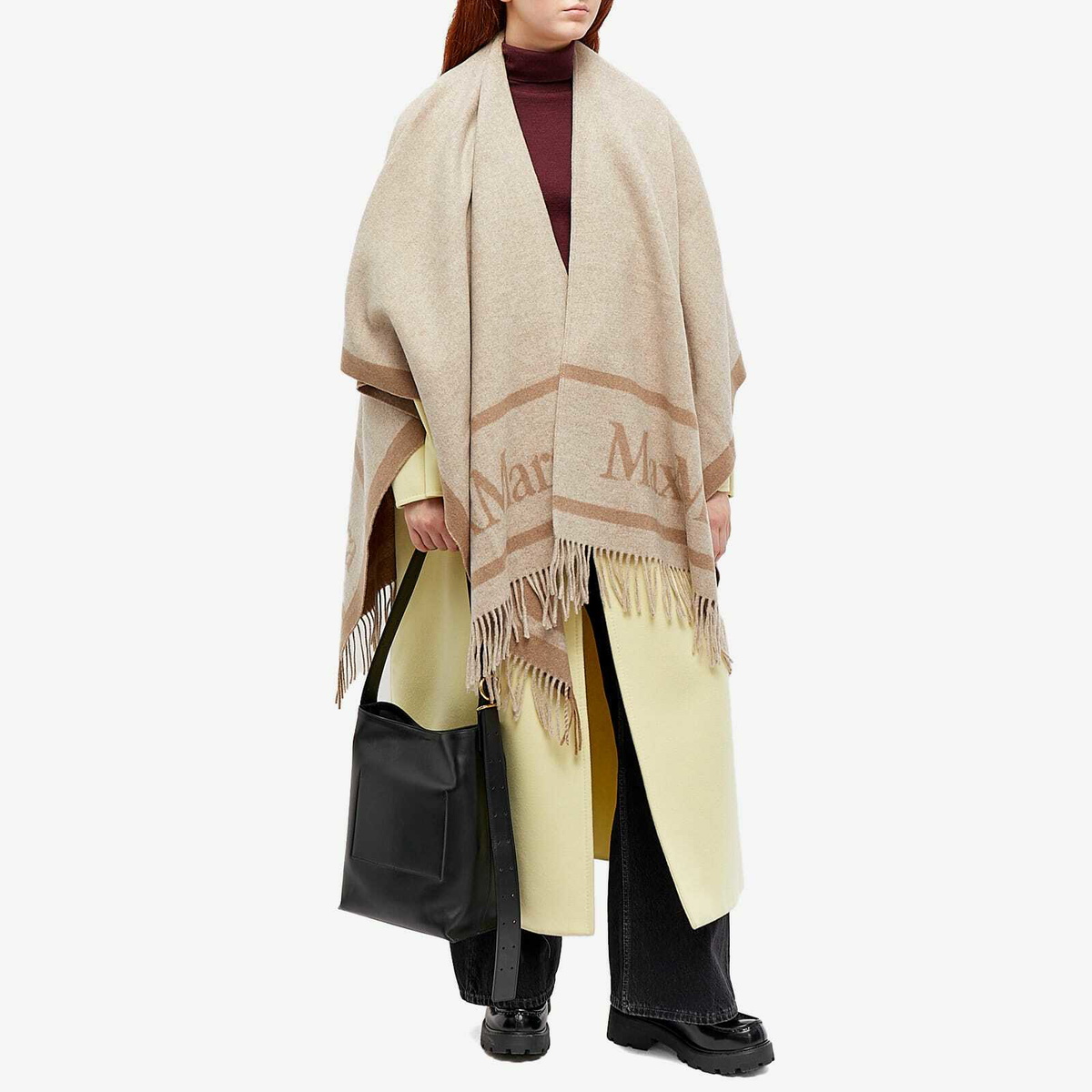 Max Mara Women's Hilde Logo Scarf in Sand Max Mara
