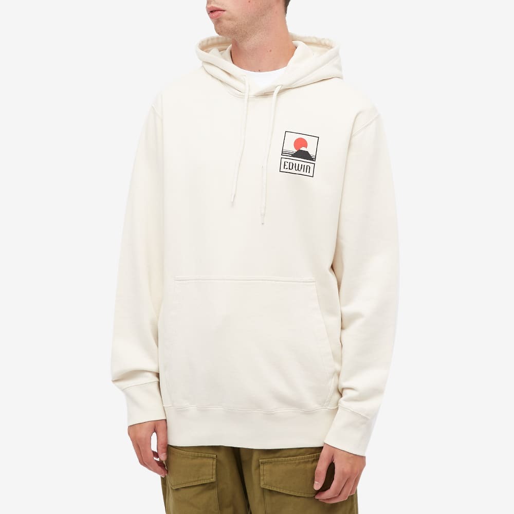 Edwin Men's Sunset Mt Fuji Popover Hoody in Whisper White Edwin