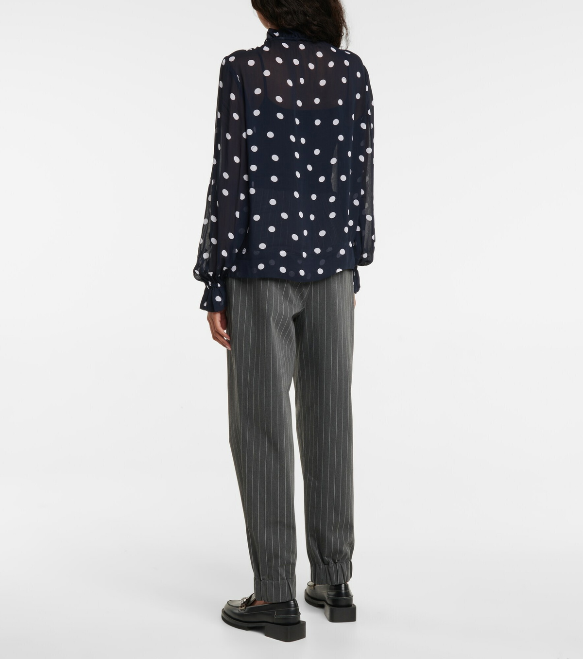 Ganni Polka Dot Georgette Blouse Ganni