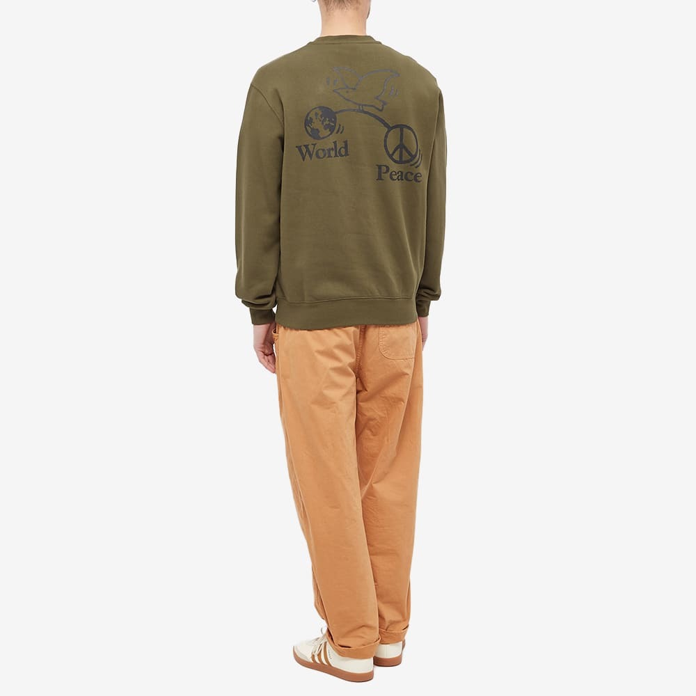Stan Ray Men's World Peace Crew Sweat in Olive Green Stan Ray