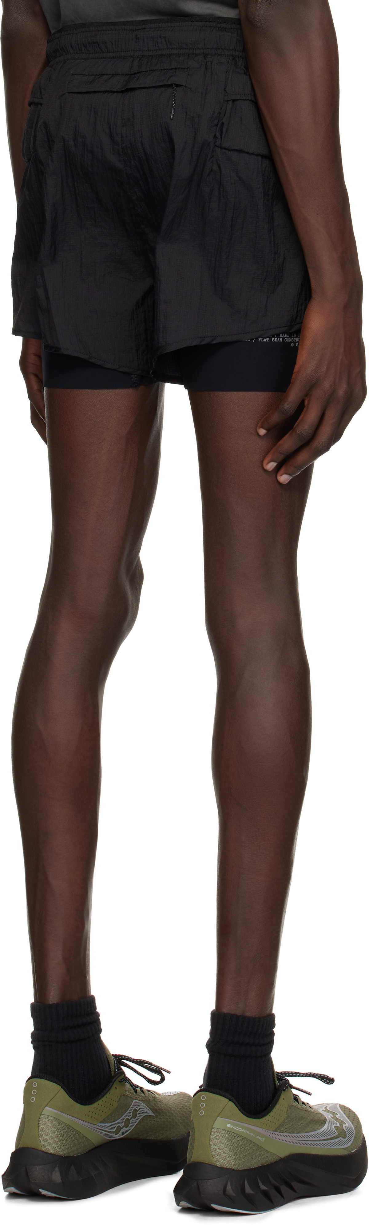 Satisfy Black Rippy 3 Trail Shorts Satisfy