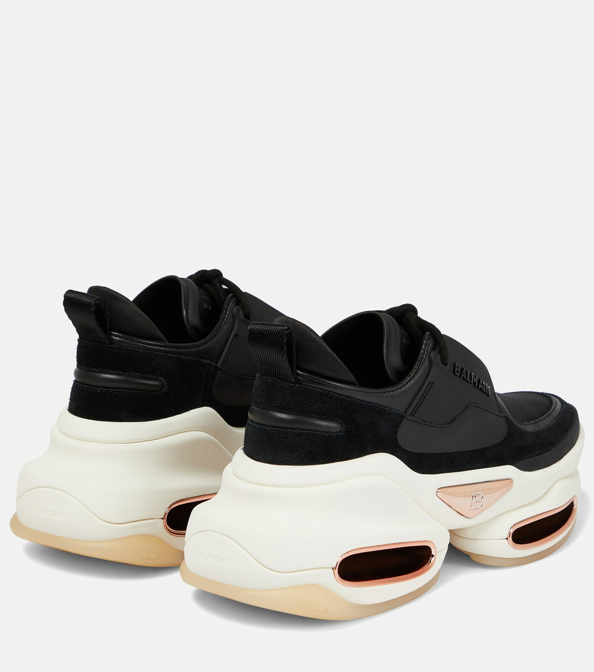 Balmain - BBold leather-trimmed sneakers Balmain