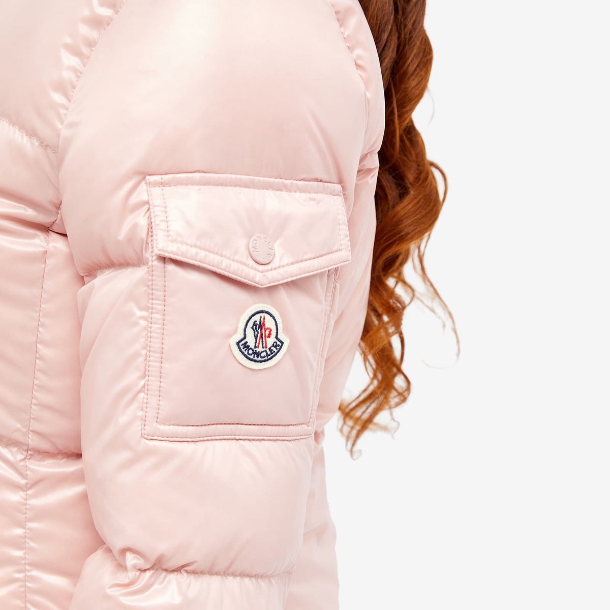Moncler Women's Vistule Padded Jacket With Knitted Collar in Pink Moncler