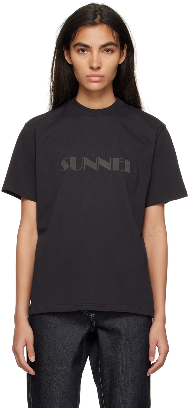 SUNNEI Black Printed T-Shirt Sunnei