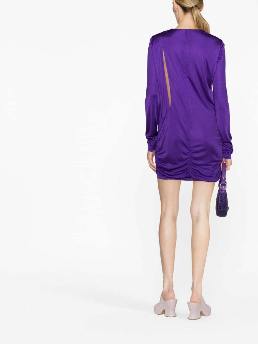 VERSACE - Short Draped Viscose Dress Versace