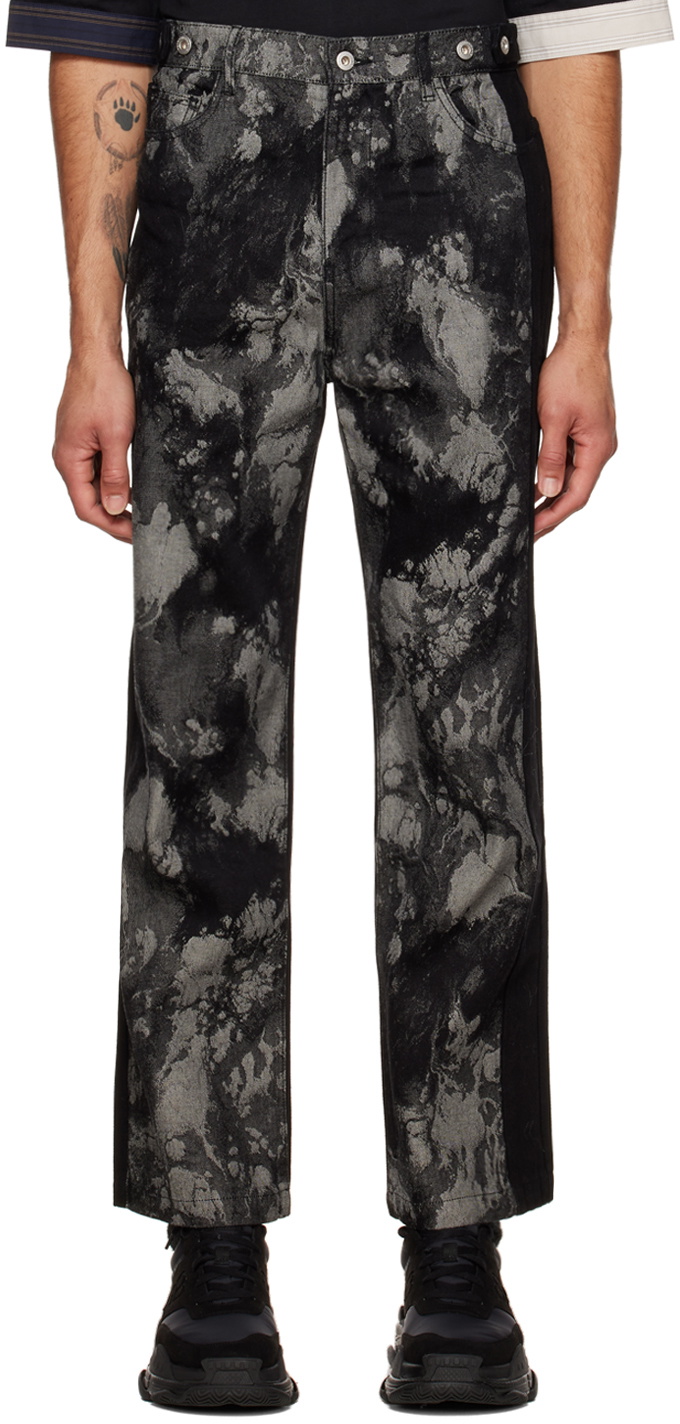 Feng Chen Wang Black Paneled Jeans Feng Chen Wang