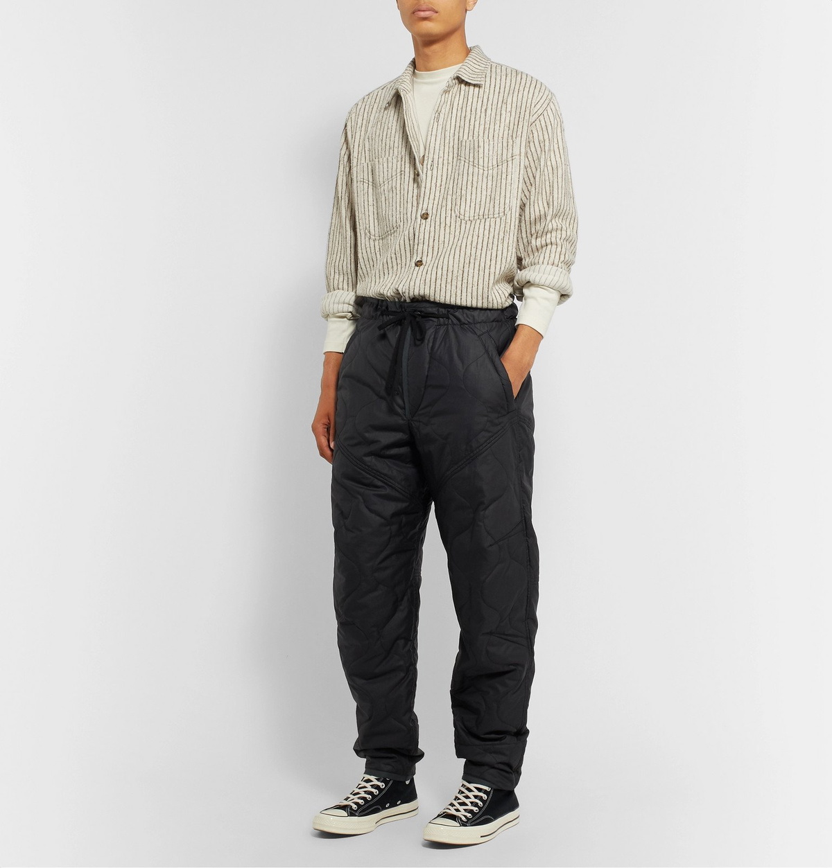 Isabel Marant - Black Gao Tapered Quilted Satin-Shell Trousers - Black ...