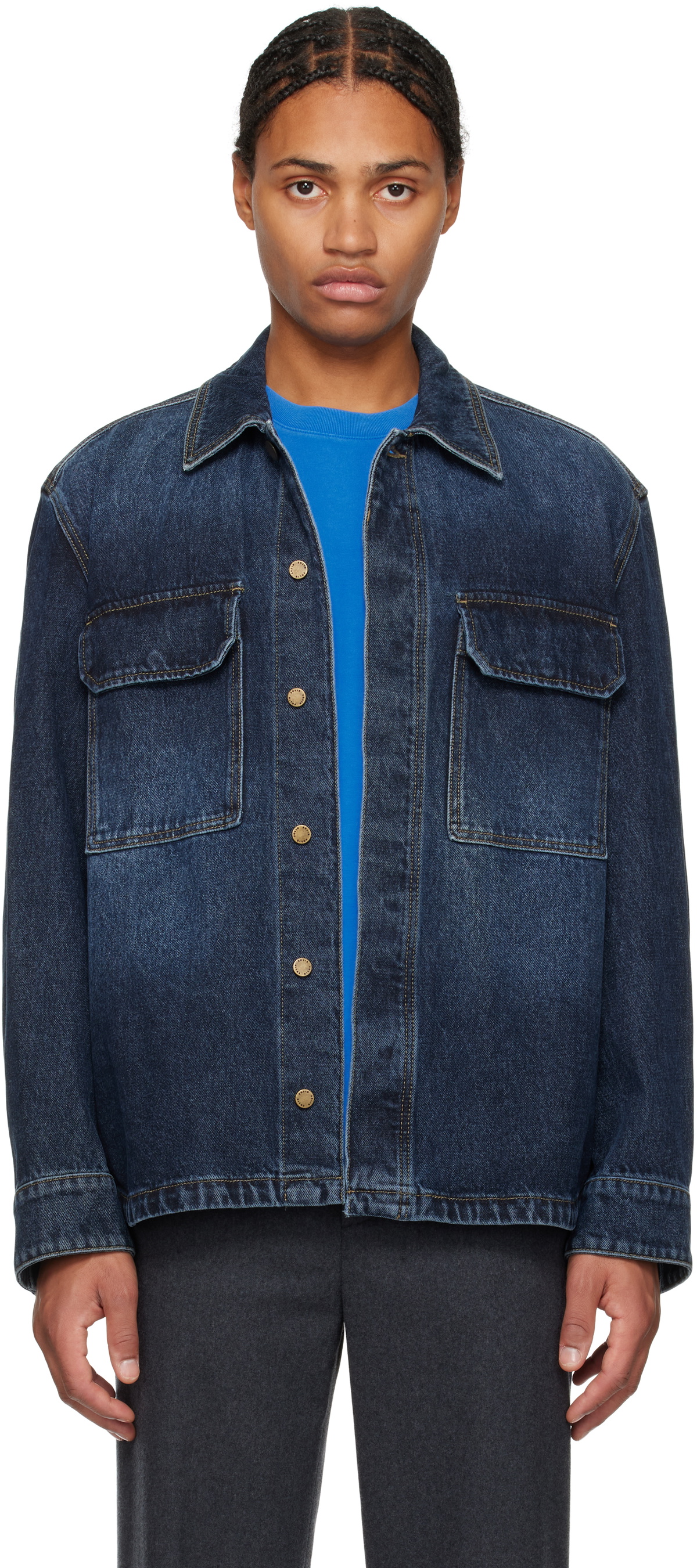 Solid Homme Blue Outer Denim Overshirt Solid Homme
