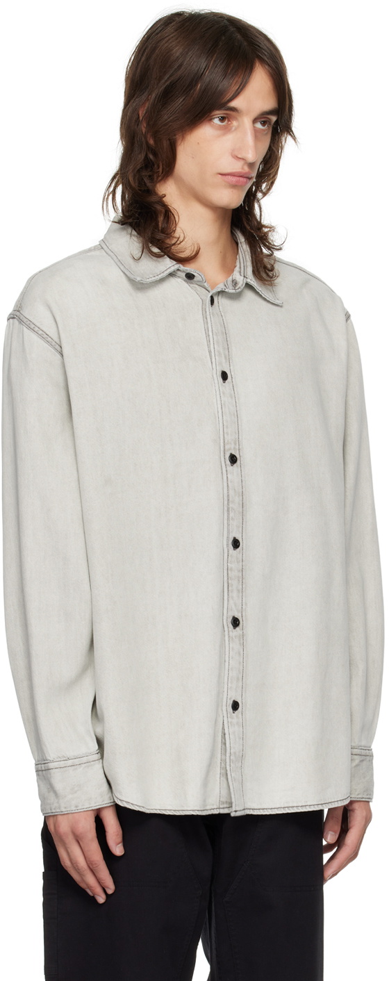 rag & bone Gray Mathew Denim Shirt Rag and Bone