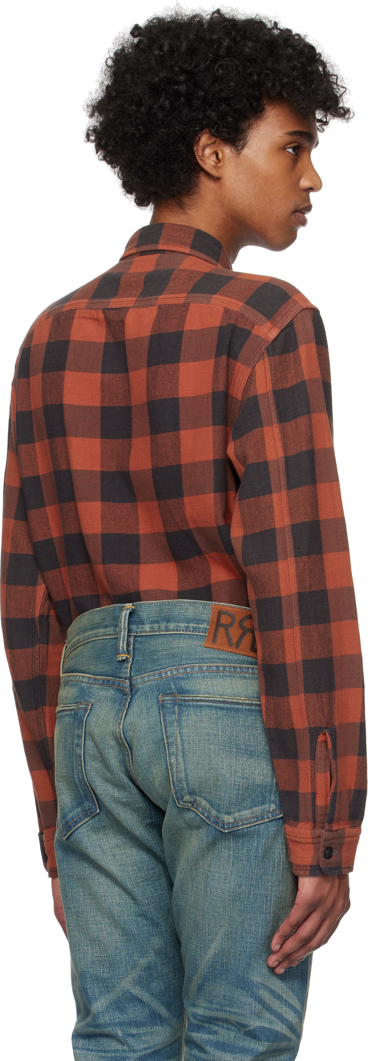 RRL Red & Black Plaid Twill Work Shirt RRL