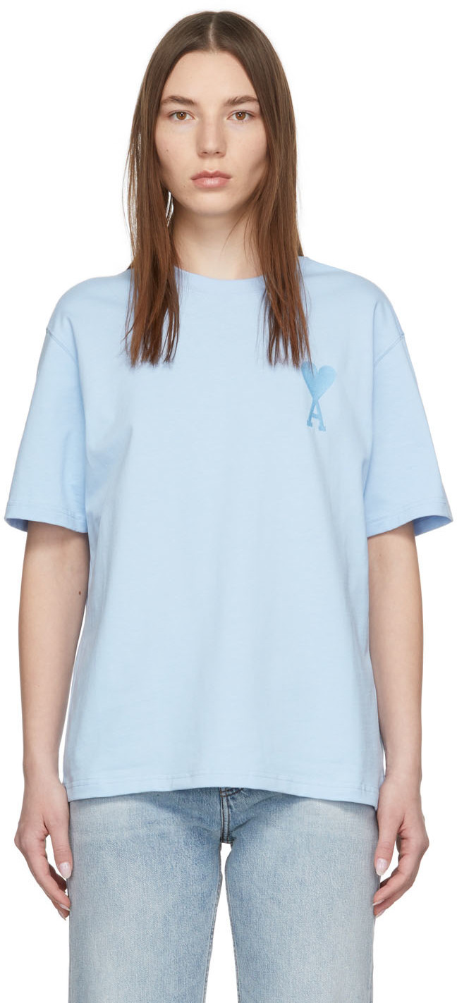 AMI Paris Blue Ami de Cœur T-Shirt AMI