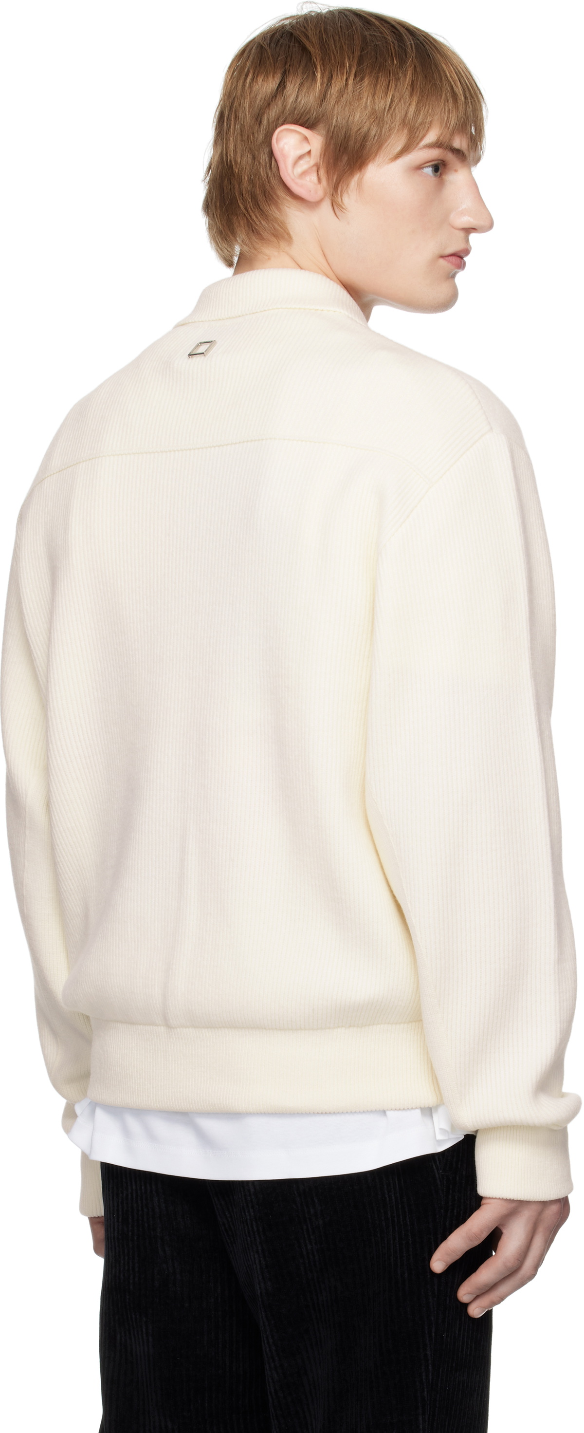 WOOYOUNGMI White Half Zip-Up Sweater Wooyoungmi