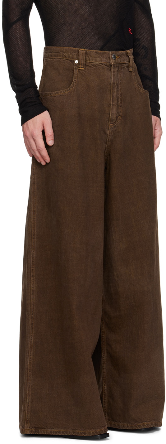 Eckhaus Latta Brown Ultra Wide Leg Jeans Eckhaus Latta
