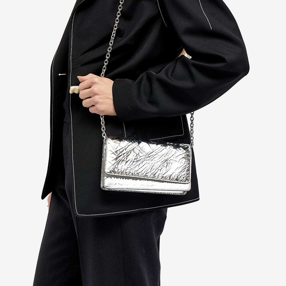 Maison Margiela Women's Large Chain Metallic Wallet in Silver/Gray ...