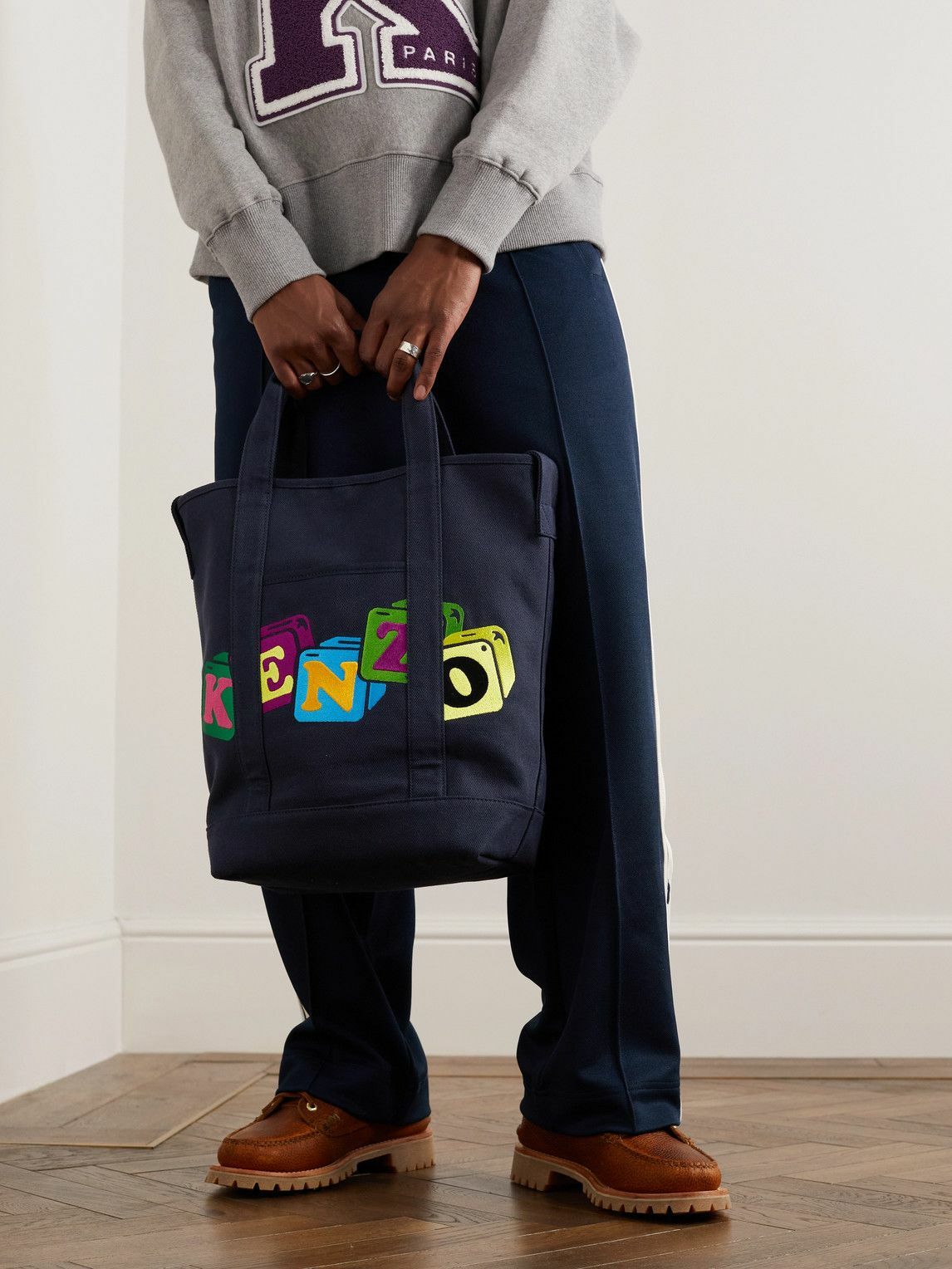 KENZO - Boke Boy Logo-Embroidered Cotton-Twill Tote Bag Kenzo