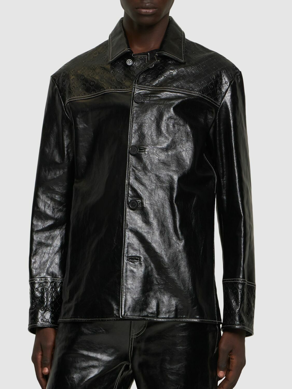 MARINE SERRE Moon Leather Jacket Marine Serre
